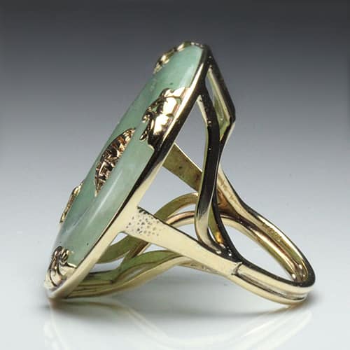 Ming's Jade Disc Chinese Character Ring - Hawaii Estate & Jewelry Buyers