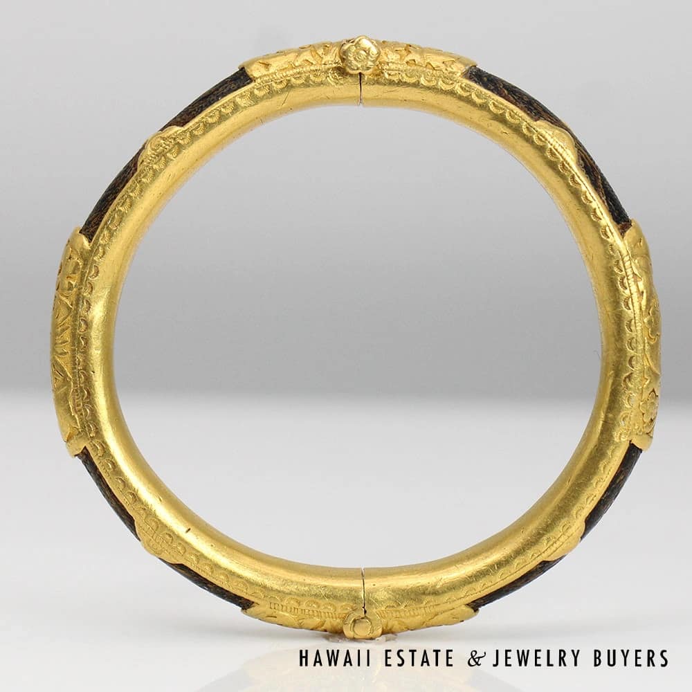 Rare Ming's Green Jade & 14K Yellow Gold Bead Necklace 30" - Hawaii ...