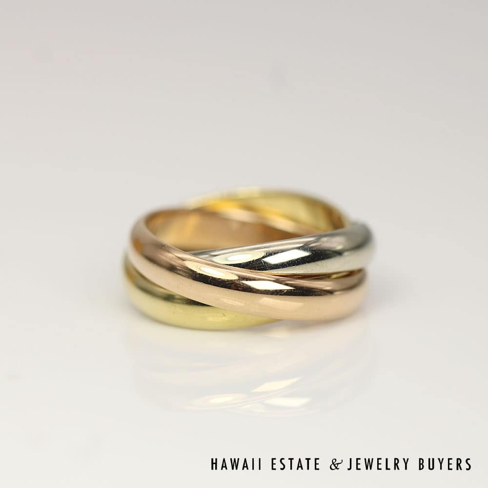 Ming's 9.4g 14KYG Multi Stone Ring Size 7 - Hawaii Estate & Jewelry Buyers