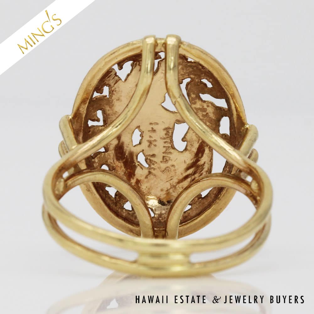 MING'S 4.7g 14KYG OVAL PHOENIX RING SIZE 7.75 - Hawaii Estate & Jewelry ...