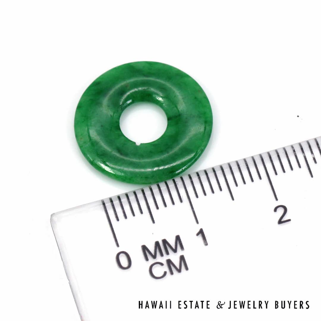 Type A Green Jadeite Jade 17mm Donut - Hawaii Estate & Jewelry Buyers
