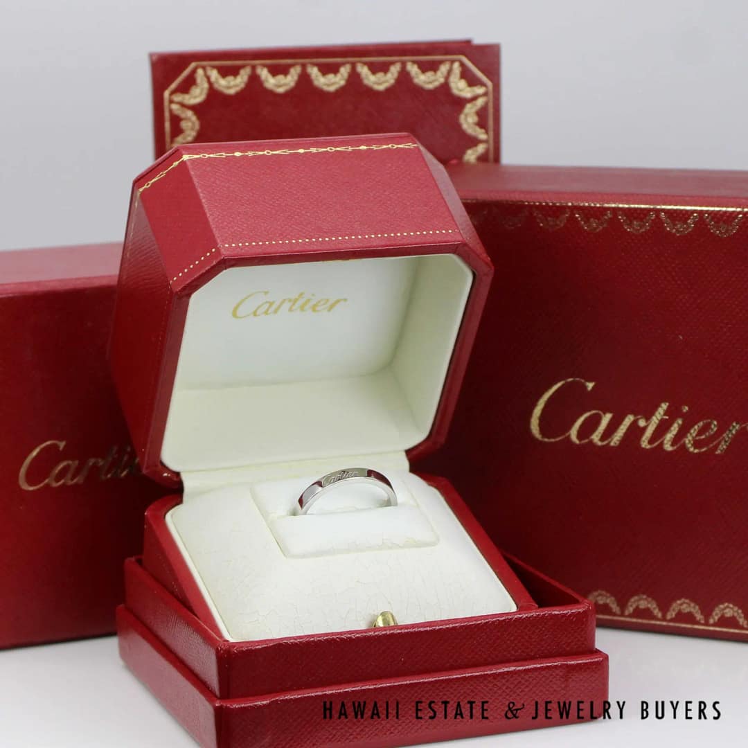 Cartier Plat C De Cartier Band Ring Size 55 w. Box, papers, and ...